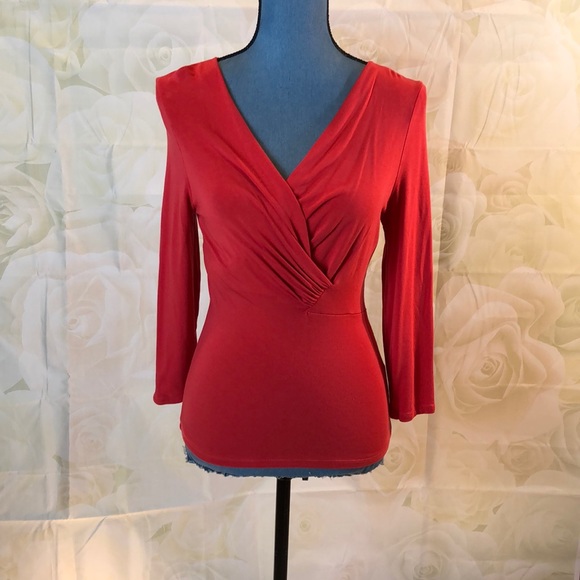 The Limited | Tops | The Limited Burnt Orange Wrap Top | Poshmark